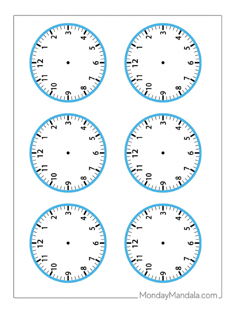 Blank Mini Clock Faces To Print | PDF