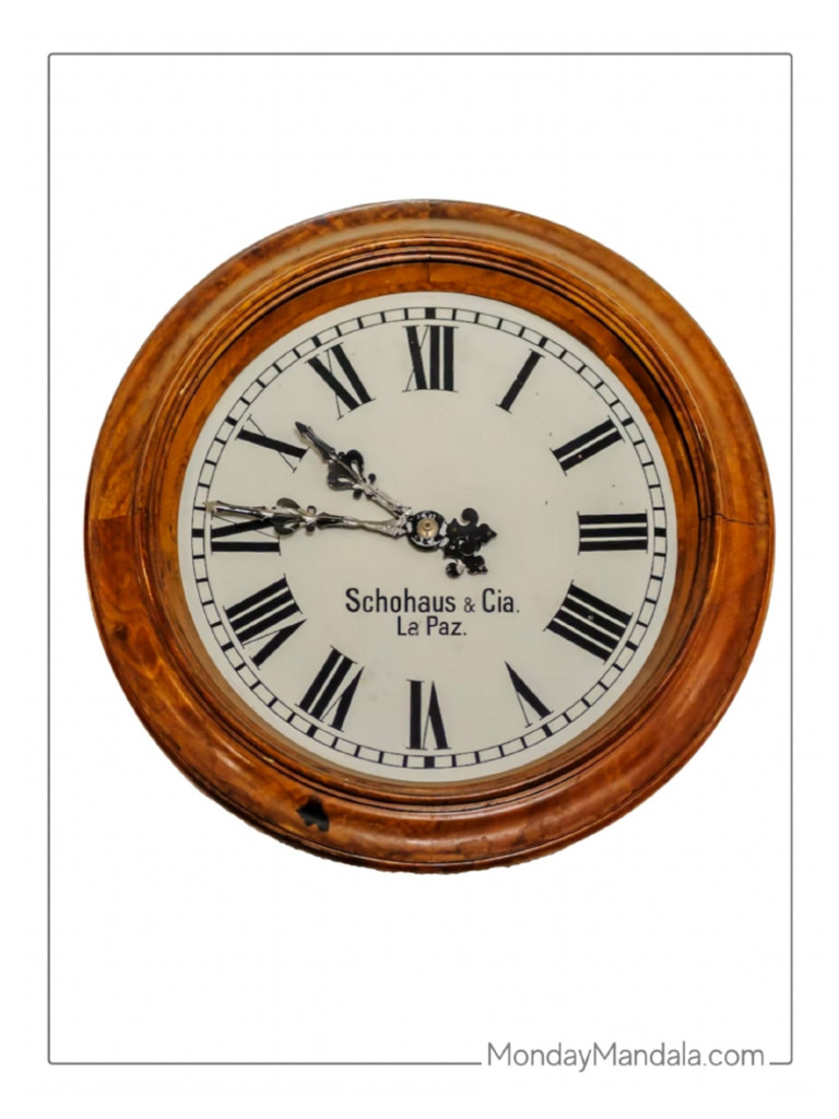 Antique Clock Face To Print For Scrapbooking | PDF