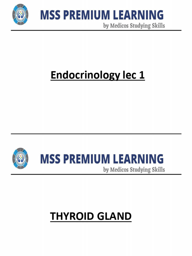 Endo Lec 1 Lyst1717475116148 | PDF | Thyroid | Hyperthyroidism
