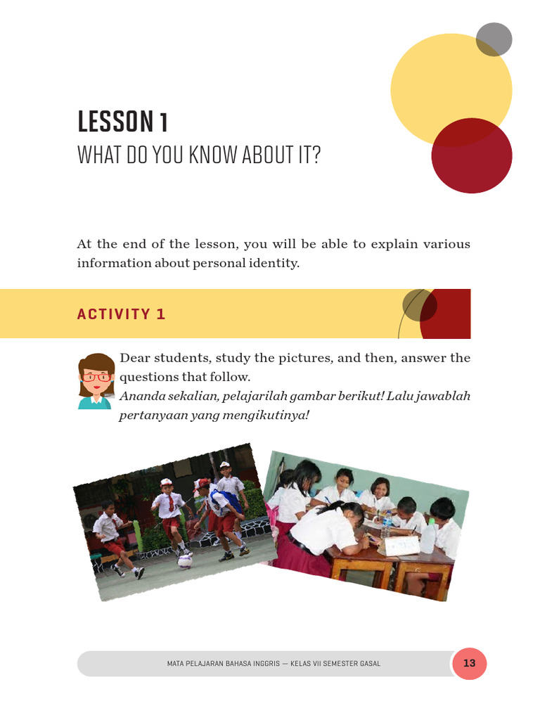 Lesson 1 Activity 1 | PDF | Language Arts & Discipline