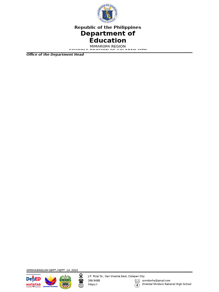 English Matatag Header | PDF