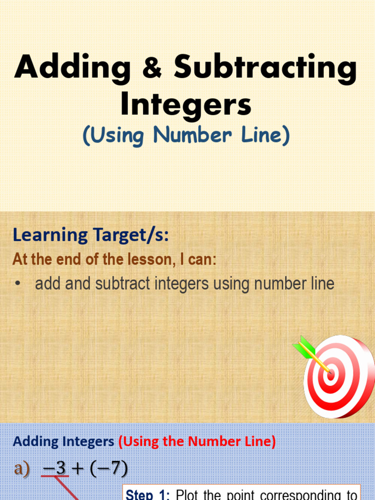 07 Number Line Adding Subtracting Integers | PDF | Subtraction | Arithmetic