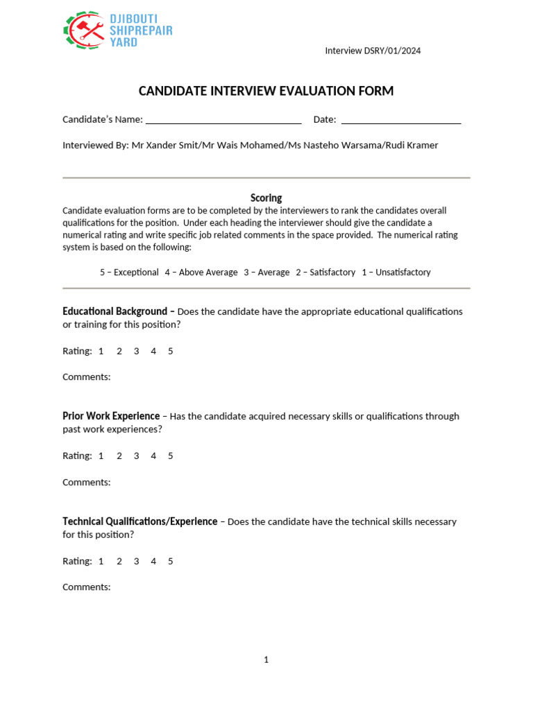 Candidate Interview Evaluation | PDF | Career & Growth