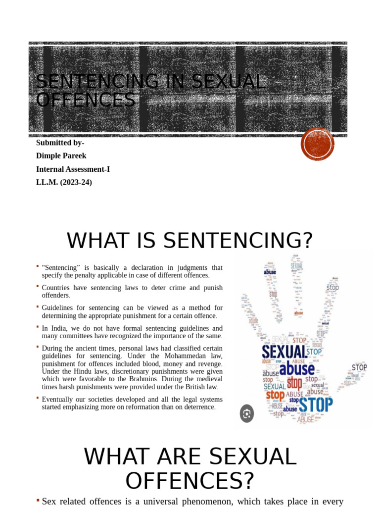 SENTENCING IN SEXUAL OFFENCES | PDF | Crimes | Crime & Violence