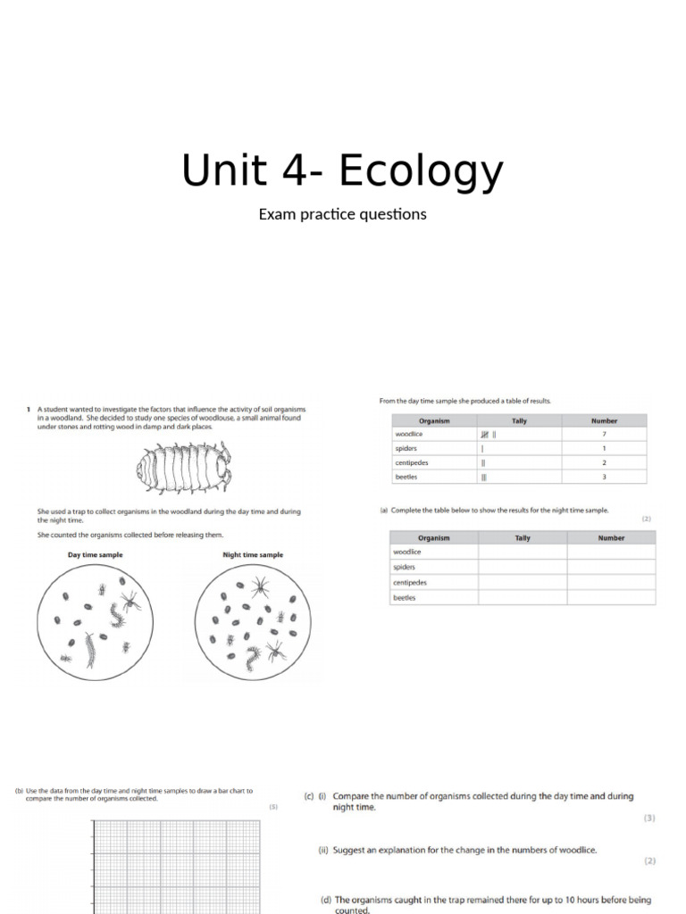 Unit 4 - Ecology - Practice Exam Questions | PDF
