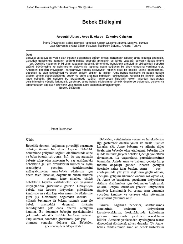 Anne-bebek etkileşimi | PDF