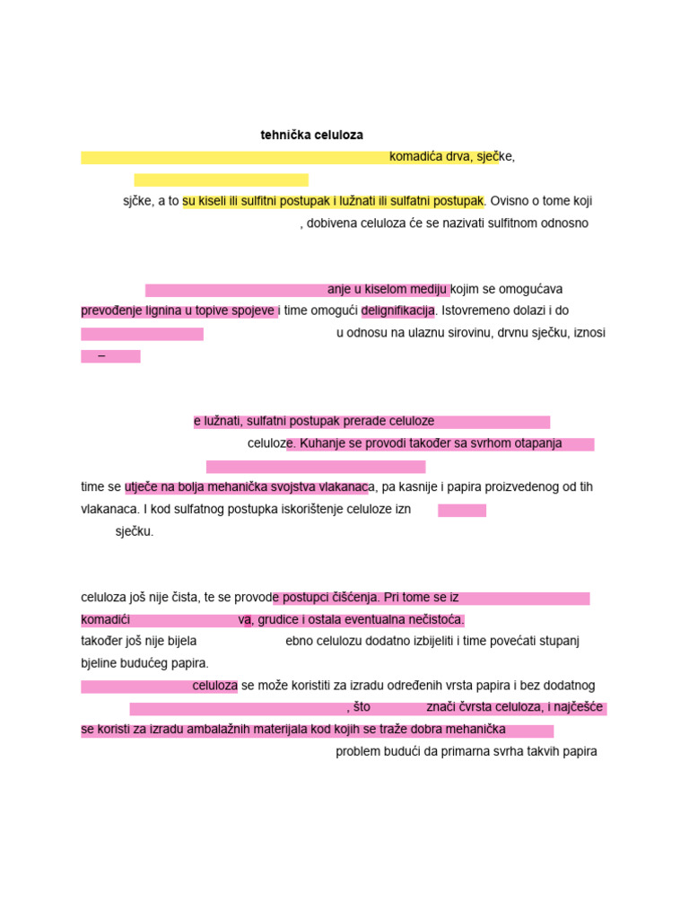 3 Vrste I Prerada Celuloze | PDF