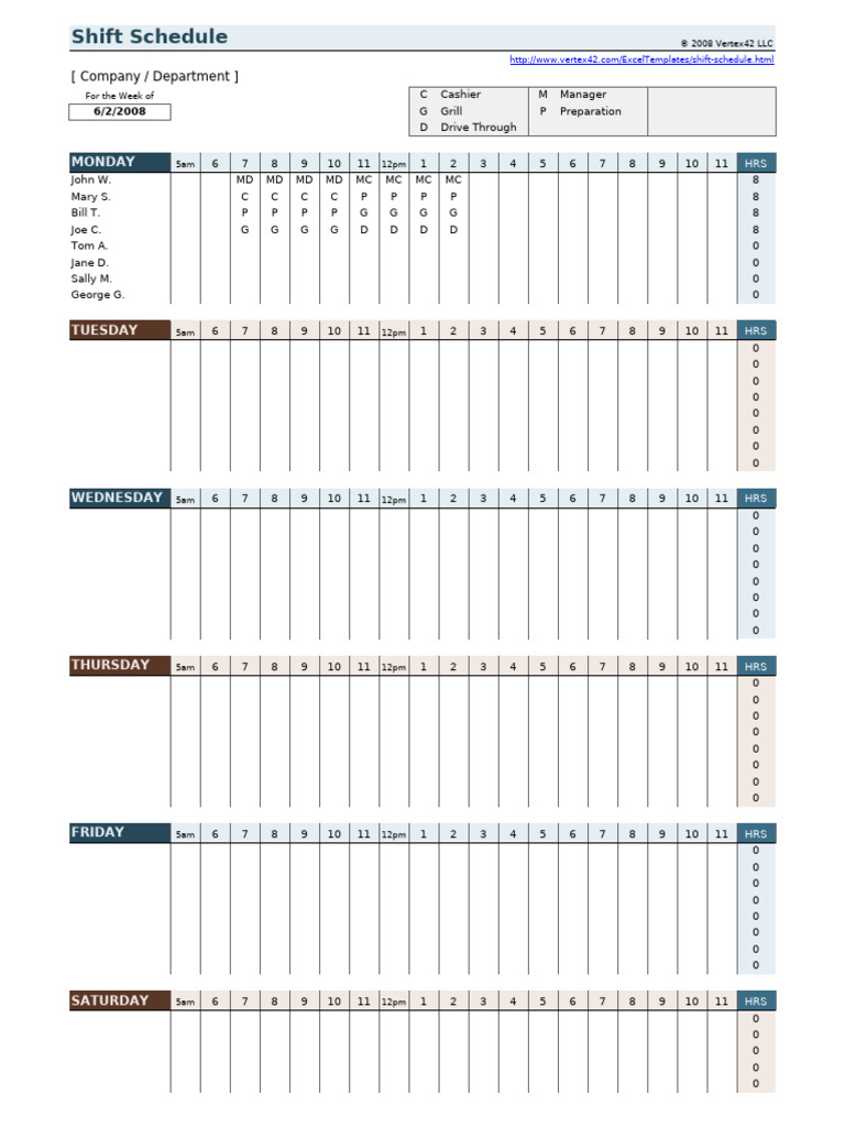 Shift Schedule | PDF