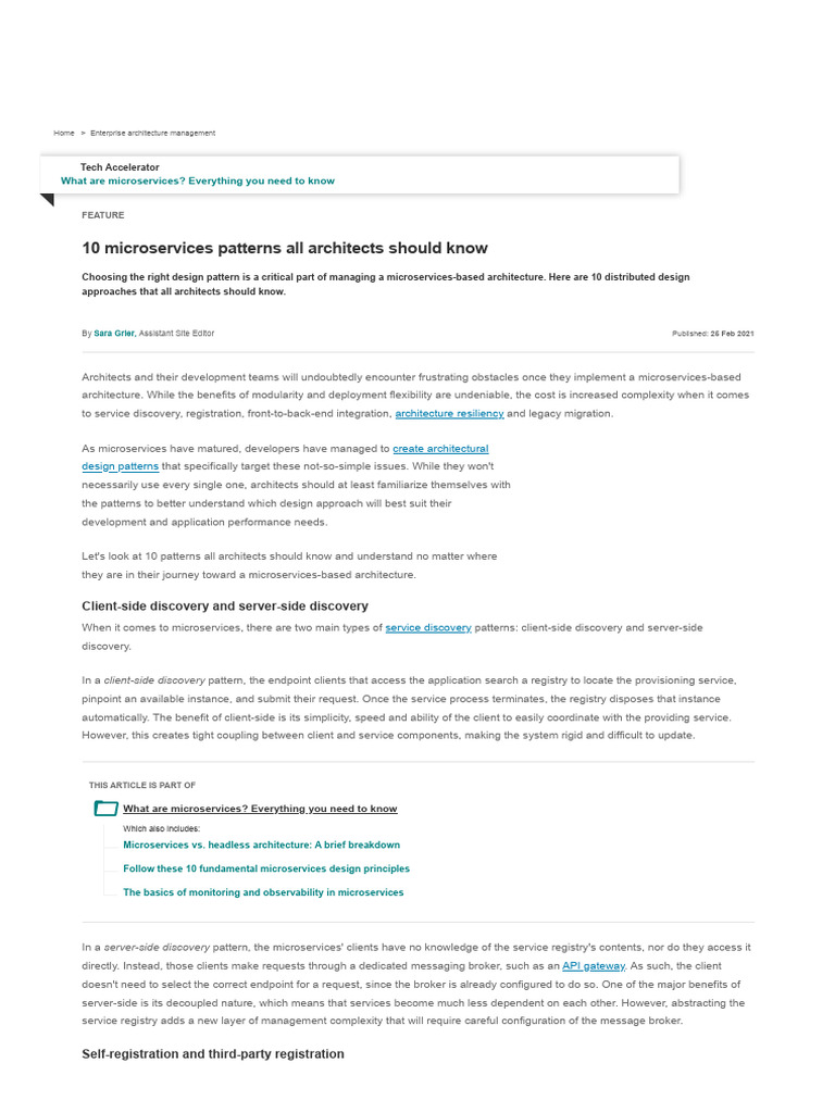 10 Microservices Patterns All Architects Should Know - TechTarget | PDF ...