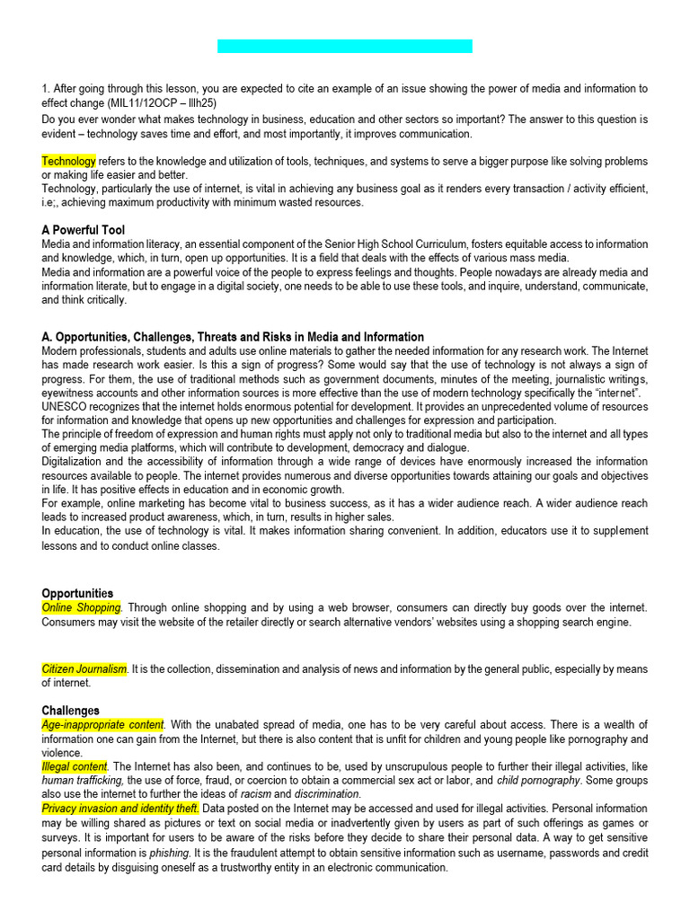 MIL Lesson 7 | PDF | Copyright Infringement | Defamation