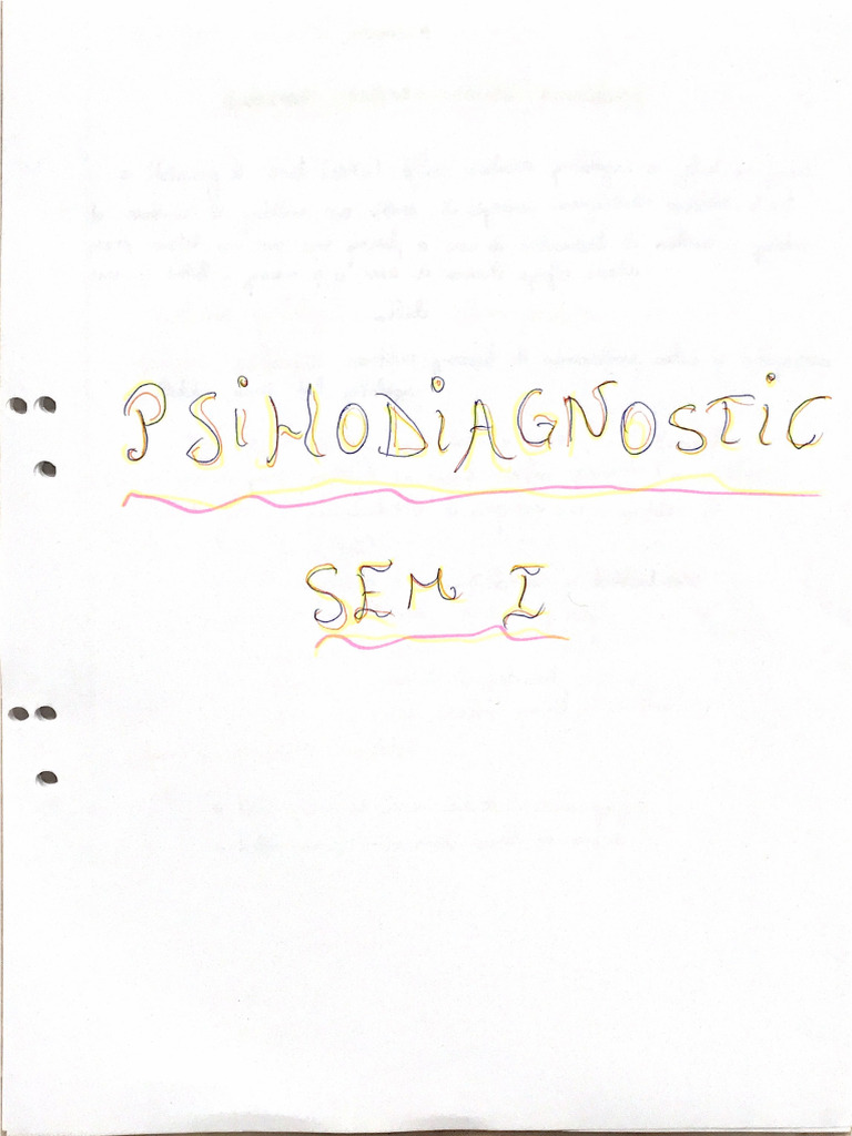 Conspect _ Psihodiagnostic 1 | PDF