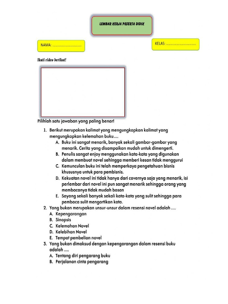 1.lkpd Resensi Ok Prin | PDF