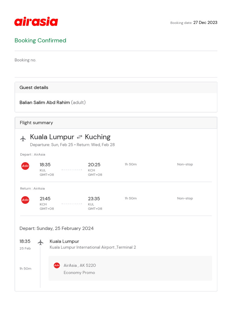 Tiket Flight 25-28 Feb | PDF