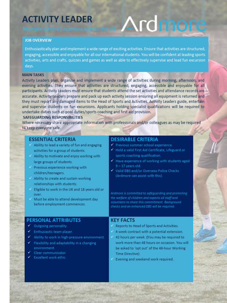2022 Activity Leader Job Description | PDF