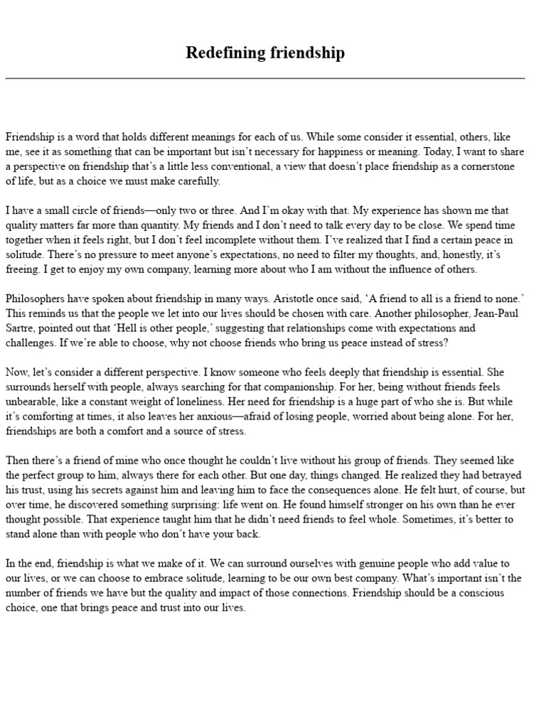 Friendship | PDF | Friendship | Loneliness