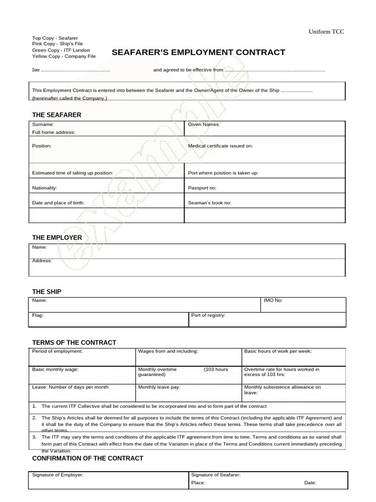 Employment Contract 35 | PDF | Overtime | Sailor
