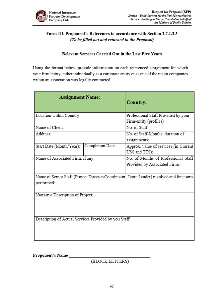 1D - Proponent References - 5 | PDF | Building Technology | Civil Engineering