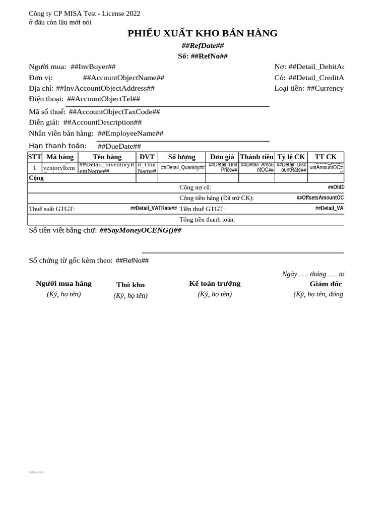 Phieu Xuat Kho Ban Hang | PDF