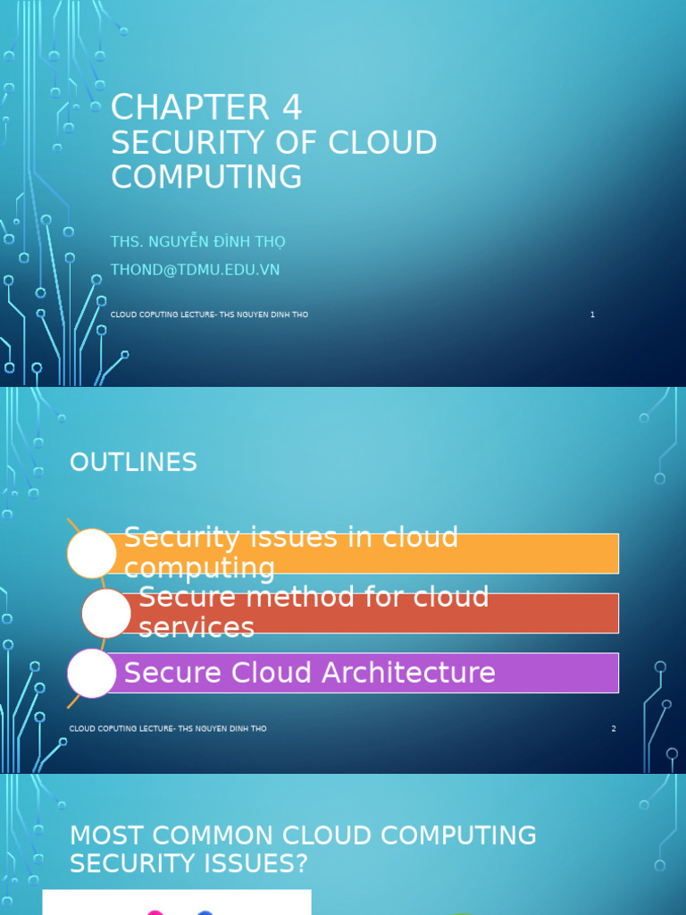 Chapter 4 - Security of Cloud Commputing | PDF | Cloud Computing | Computer Network