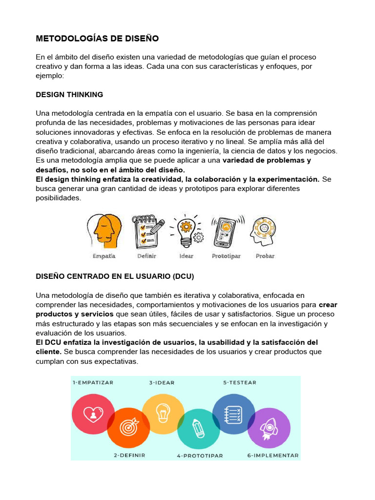 Metodolog As de Dise o | PDF | Diseño | El pensamiento de diseño