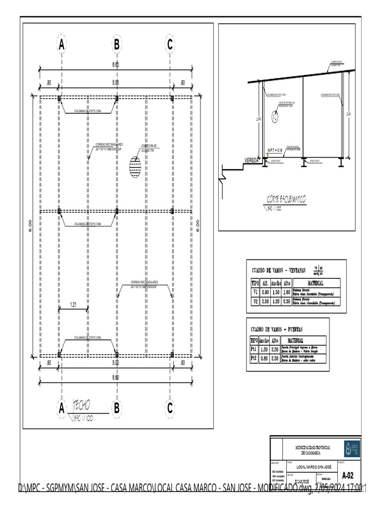 Plano Techo - Corte - Modificado | PDF