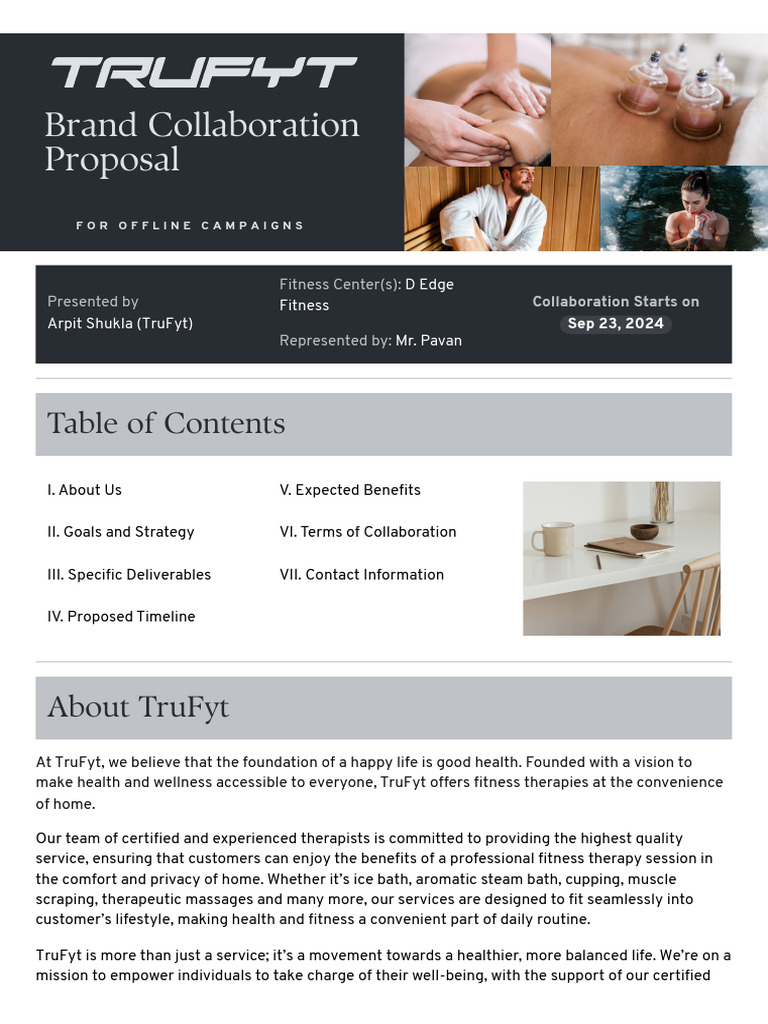 Trufyt Brand Collab Proposal (Fitness Center) PDF | PDF | Indemnity ...