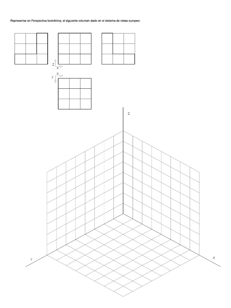 Ejercicios de Perspectiva Isométrica Resueltos | PDF | Geometría | Gráficos