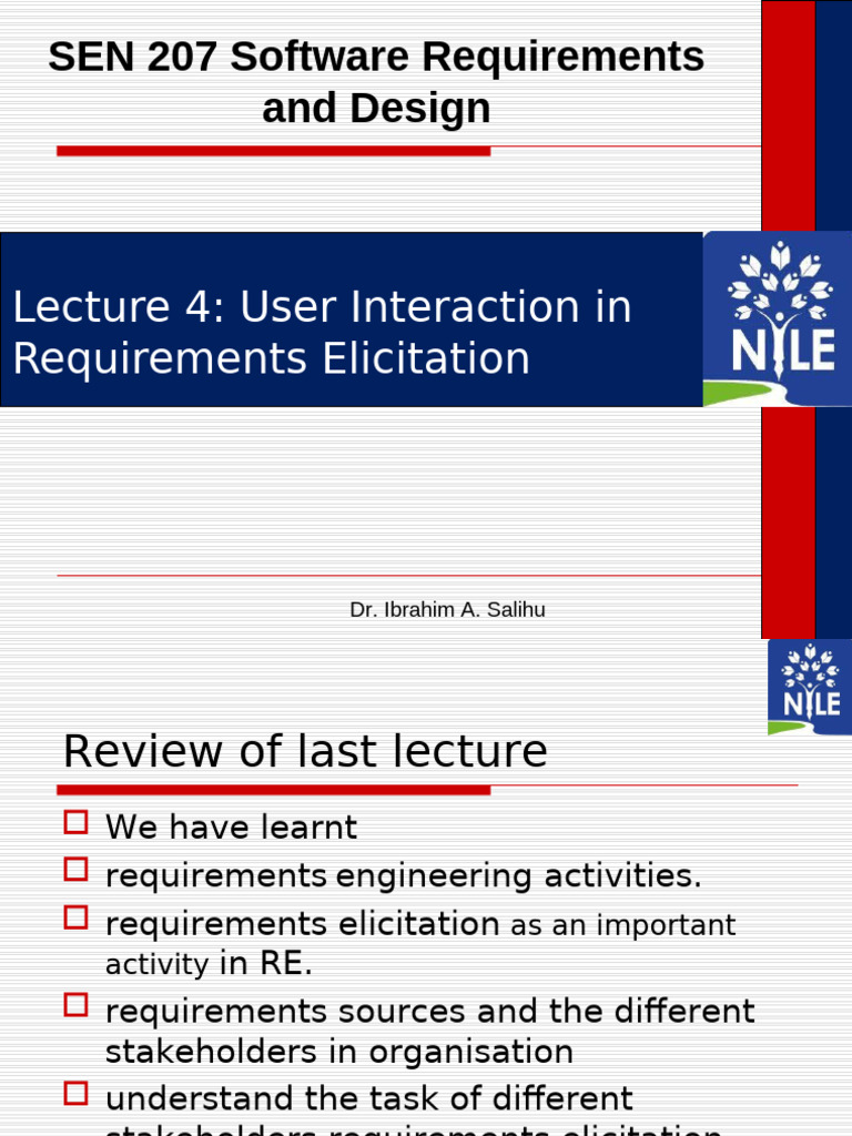 Lecture 4 User Interactions in Requirements Elicitation | PDF ...