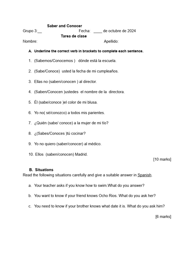 Saber and Conocer - Tarea | PDF
