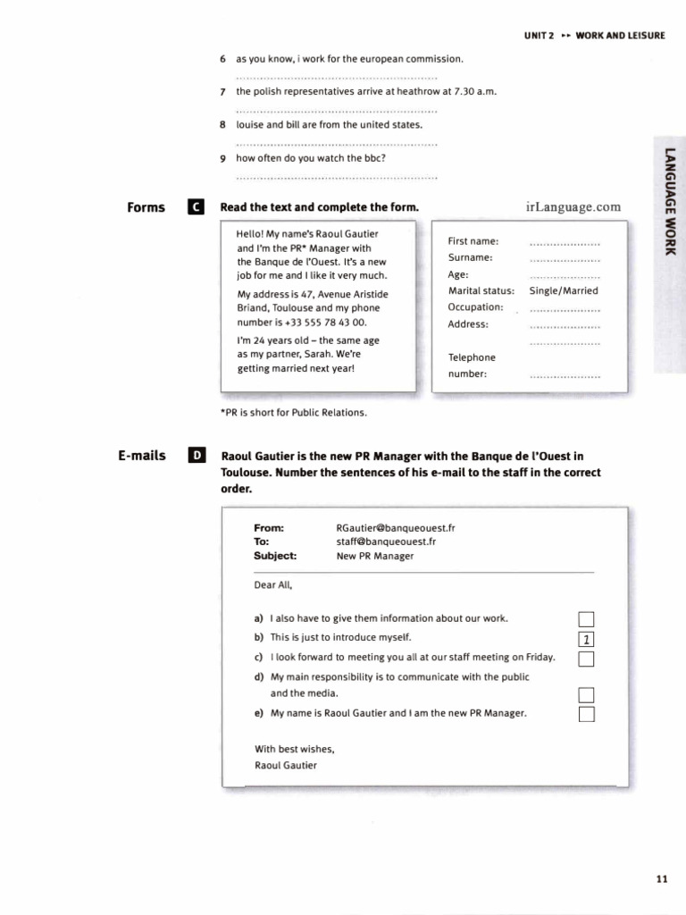 1 Market Leader Elementary WB | PDF