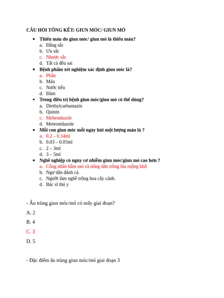 CÂU HỎI TỔNG KẾT TT KST | PDF