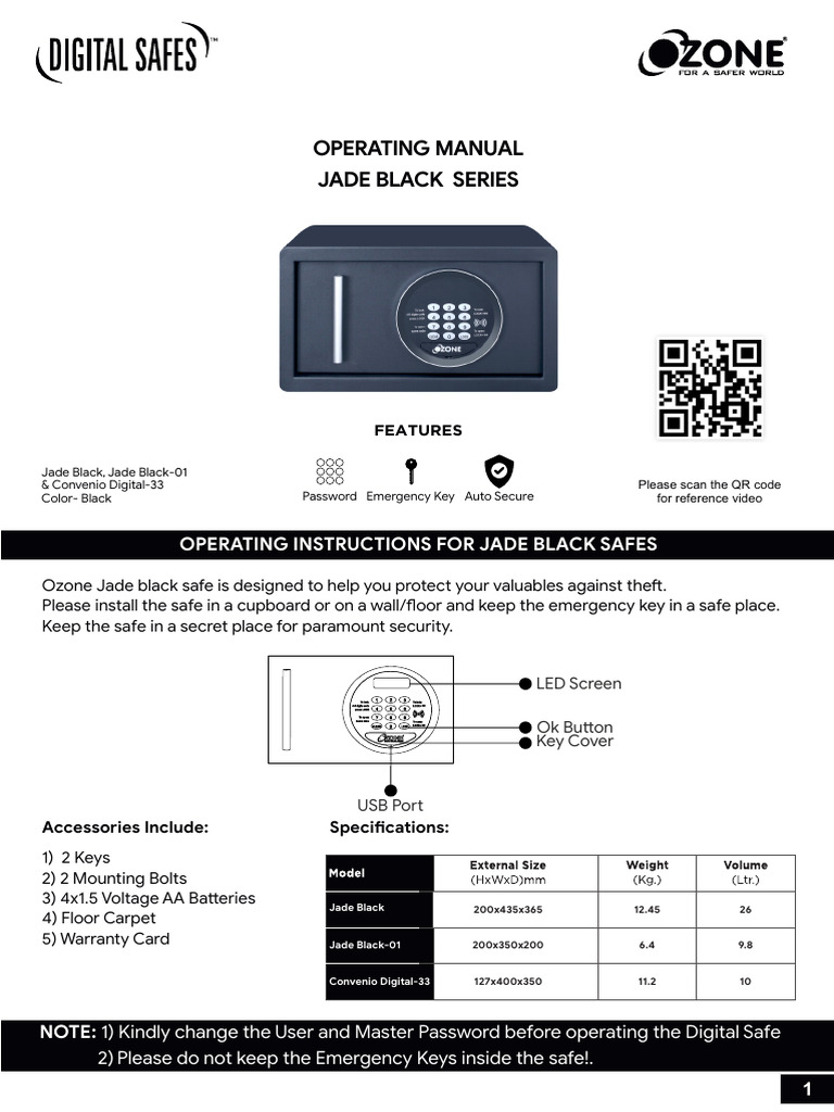 Jade Black Manual | PDF | Screw | Radio Frequency Identification