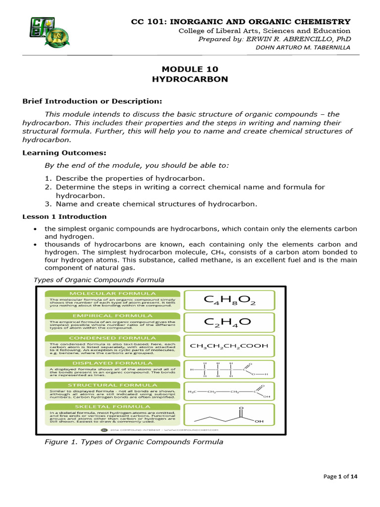 A6pepqrre Cc101-Module 11-Hydrocarbon | PDF | Alkane | Organic Compounds