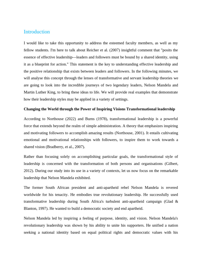 Nelson Mandela and MArtin Luther King Leadership - Edited | PDF ...