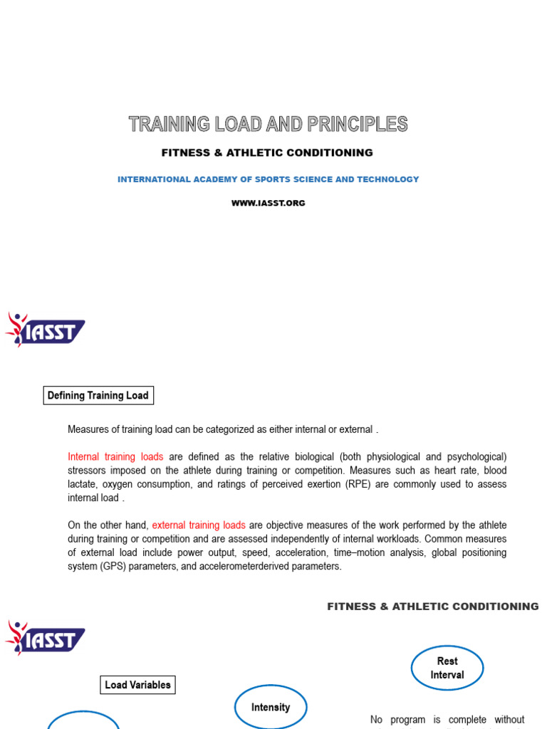 1.3.-1.4. Training Load & Principles [Presentation] | PDF | Physical ...