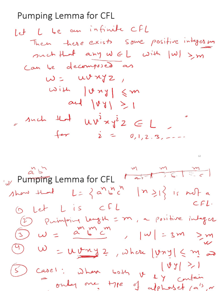 CFL - Pumping Lemma | PDF