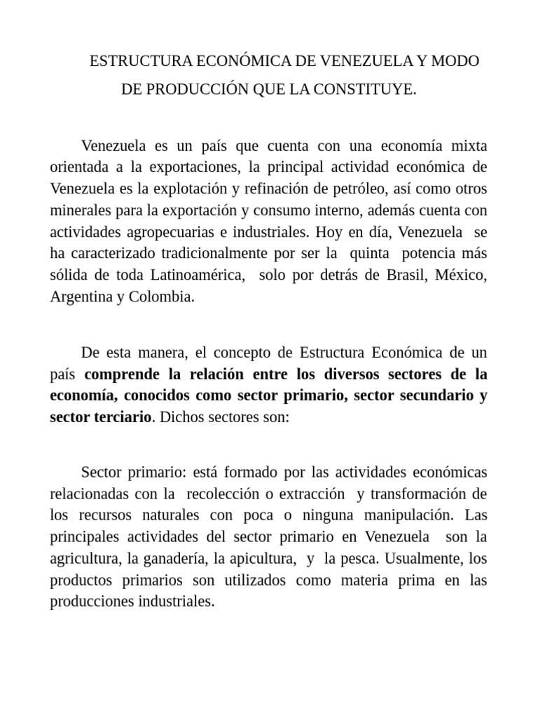 Potencia Productiva (Trabajo 4) Investigación - 040821 | PDF | Venezuela | Capitalismo