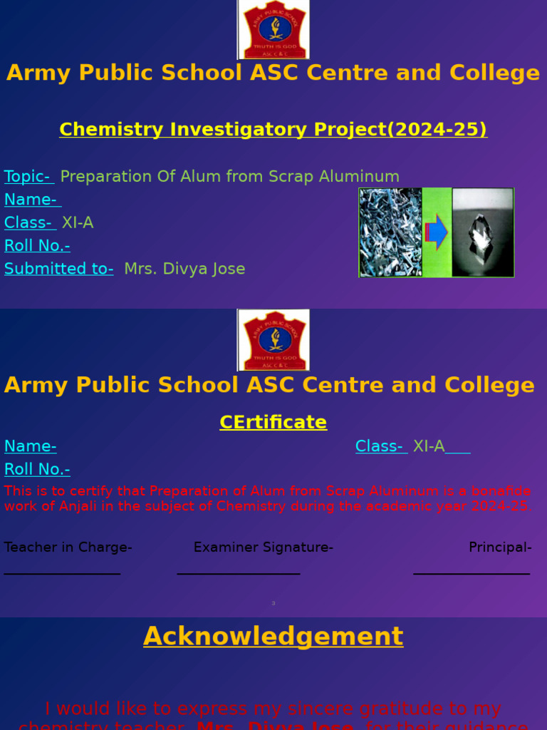 Alum from Scrap Aluminum Project | PDF | Aluminium | Physical Sciences