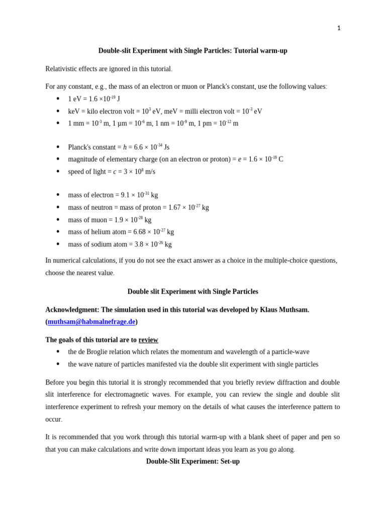 2 Warmup | PDF | Electronvolt | Electron