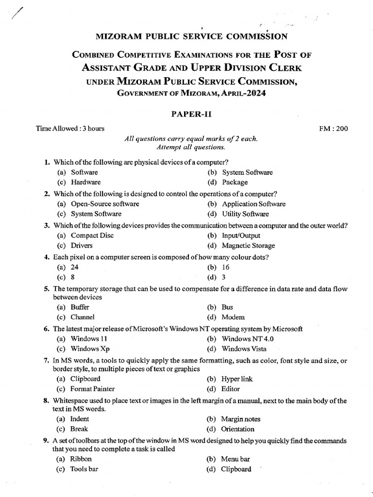 Assistant Udc Under MPSC Paper II | PDF