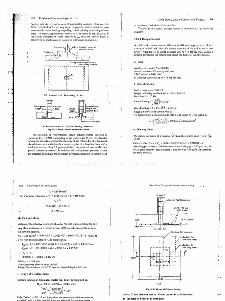 Column Footing Design Examples | PDF | Column | Reinforced Concrete