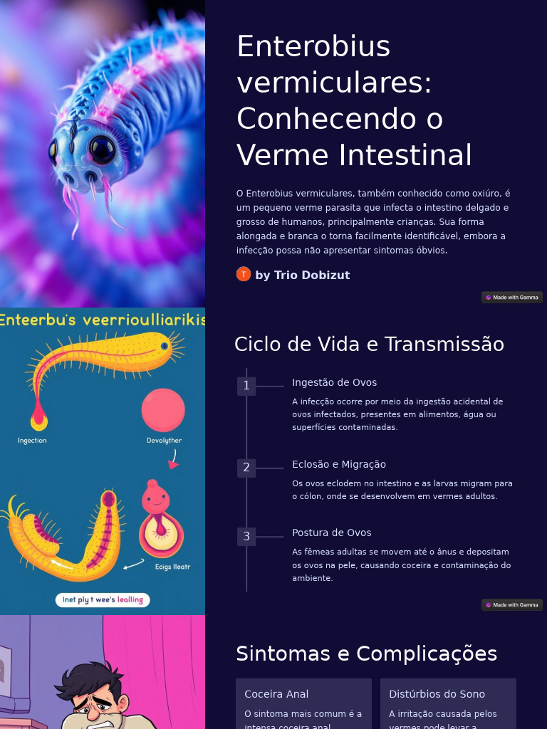 Enterobius Vermiculares Conhecendo o Verme Intestinal | PDF | Doenças e ...