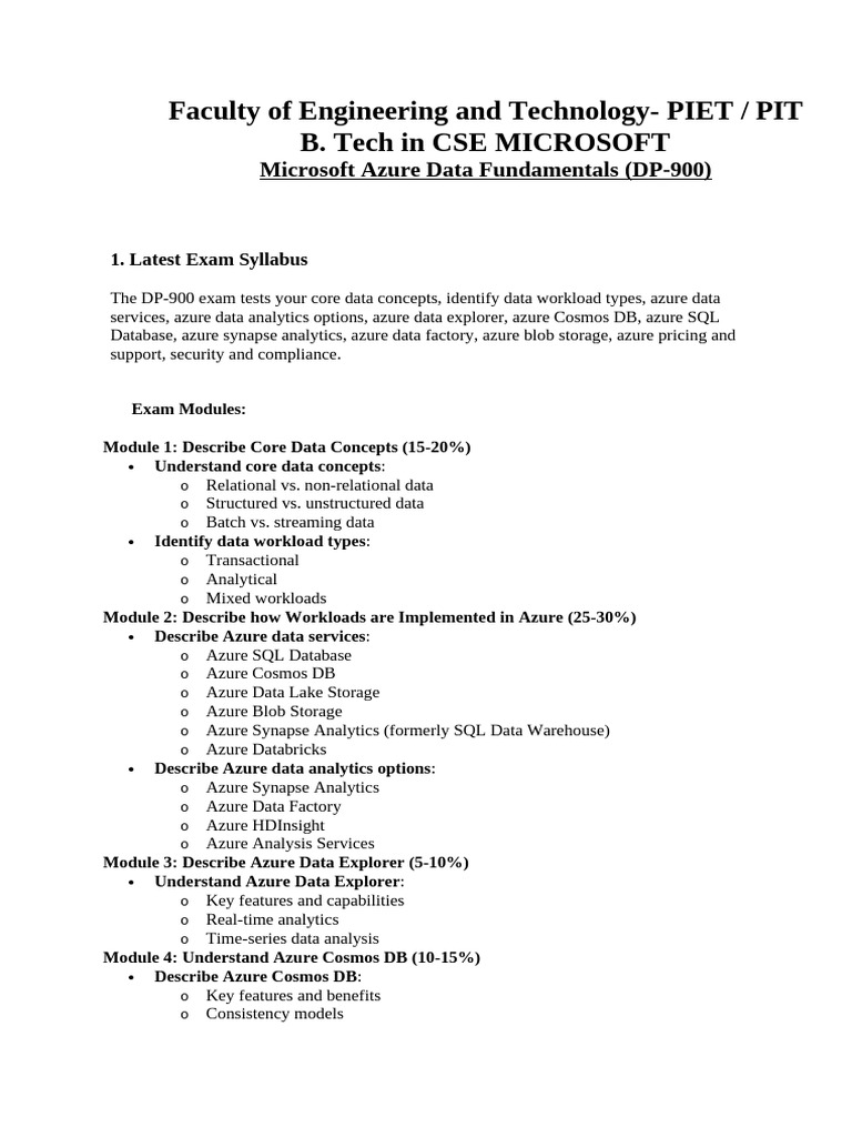 DP 900 | PDF | Microsoft Azure | Databases
