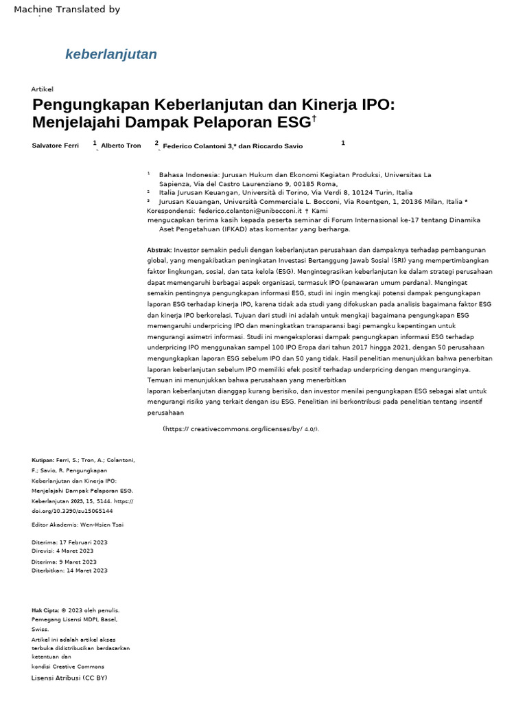 Sustainability Disclosure and IPO Performance Exploring The Impact of ESG Reporting ...