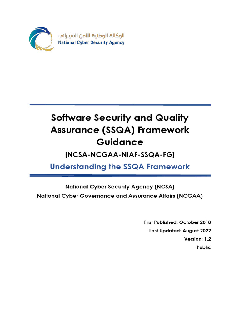 NCSA-NCGAA-NIAF-SSQA-FG -V1.1.8 (Framework_Guidance) | PDF | Computer ...