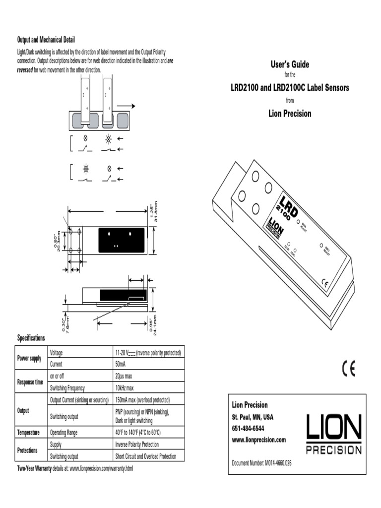 LRD2100 Label Sensor User Guide | PDF | Bipolar Junction Transistor ...