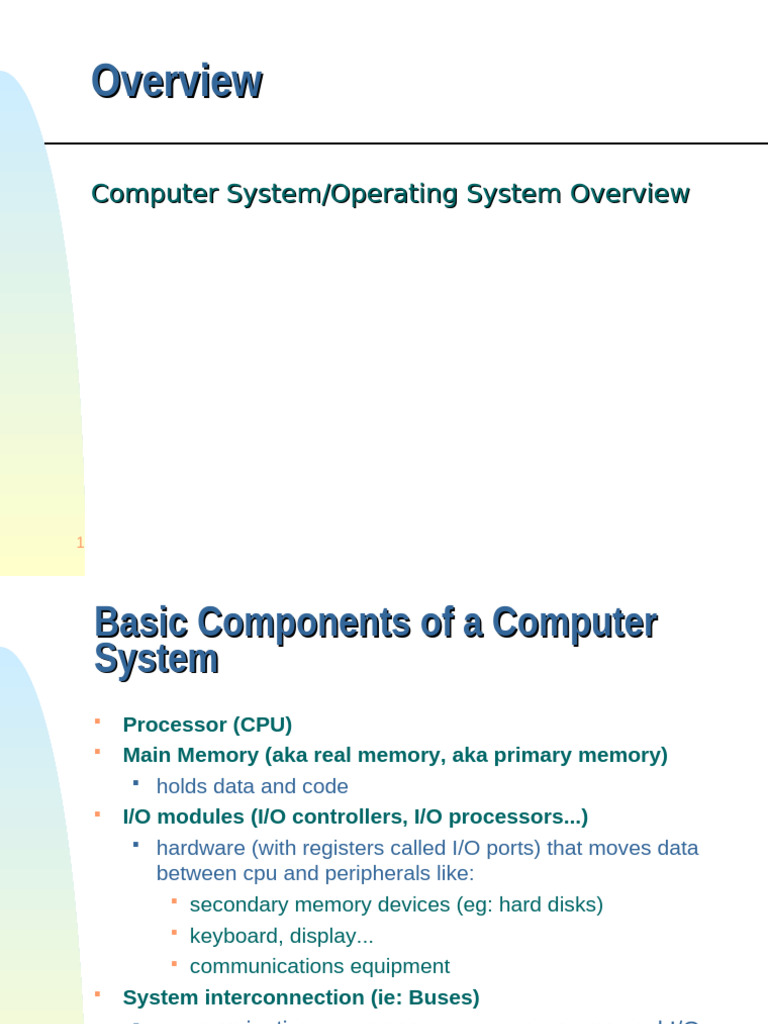 Csi 3131 Mod 1 Intro | PDF | Input/Output | Central Processing Unit