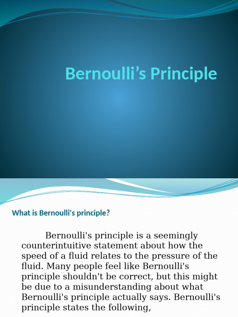 Lesson No. 4 Bernoulli's Principle | PDF | Science & Mathematics