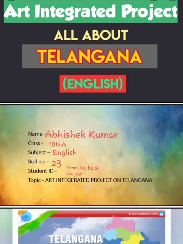 Art Integrated Project On Telangana Made by Abhishek 10tha | PDF