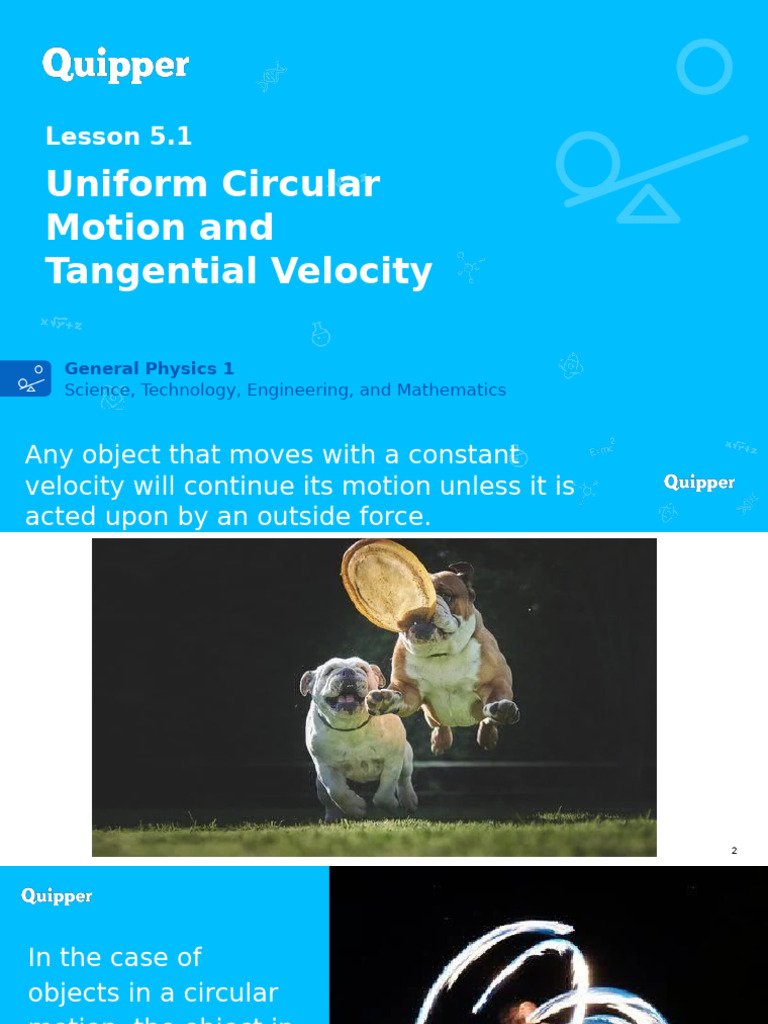 Uniform Circular Motion and Tangential Velocity | PDF | Acceleration ...